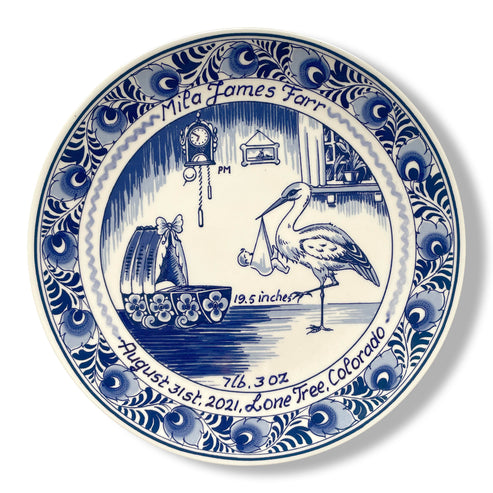 Birth Plate (8 in) – Dutch Birth Plates