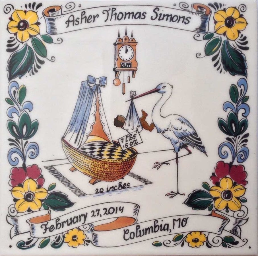 Color Birth Tile (6 in) – Dutch Birth Plates